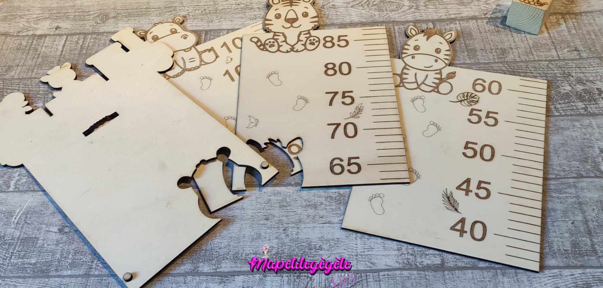 Height Chart for Children - Personalized Growth Curve - Wooden Growth ...
