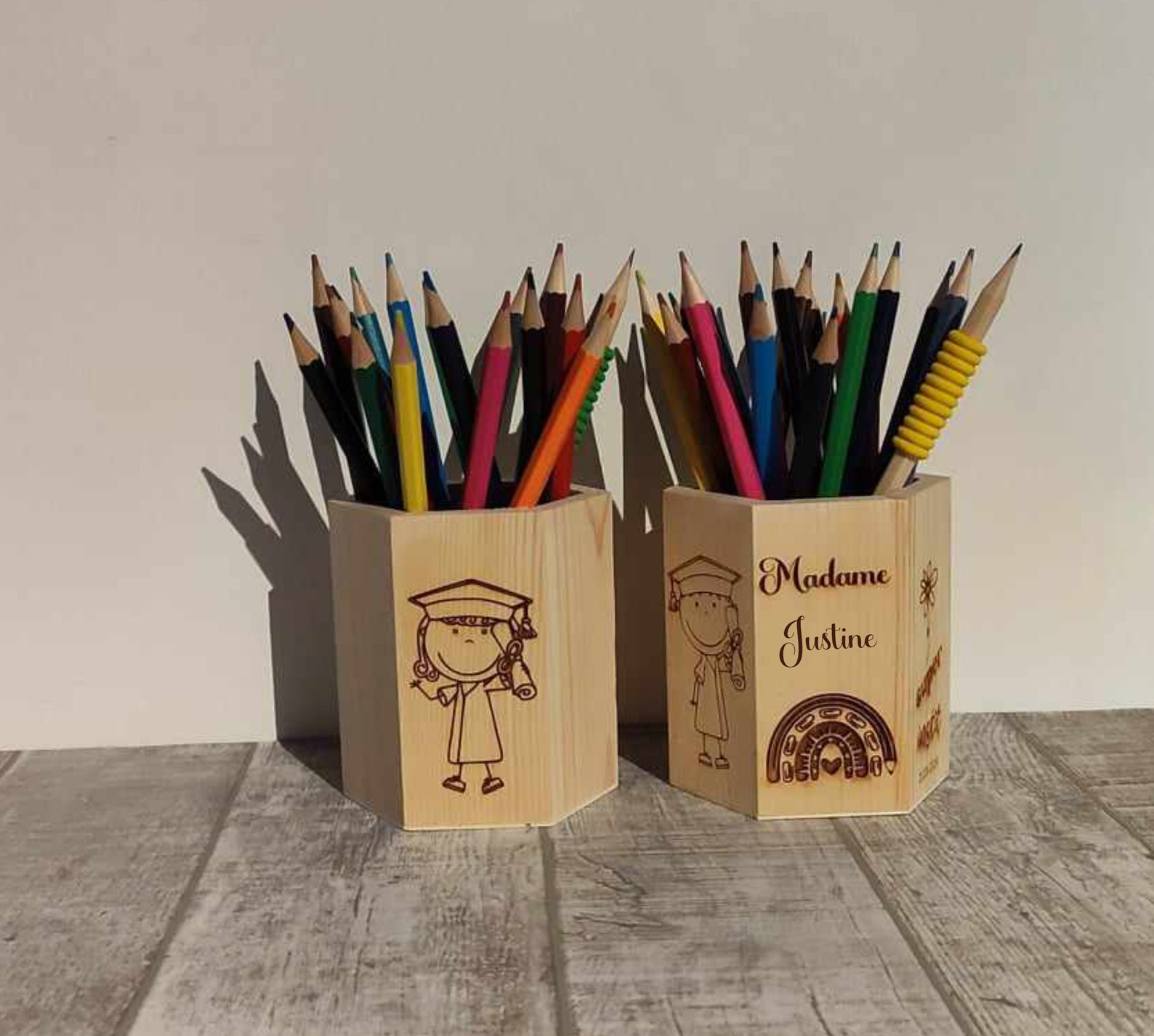 Pot à crayons personnalisé - Cadeau fin d'année - Cadeau maitresse ...