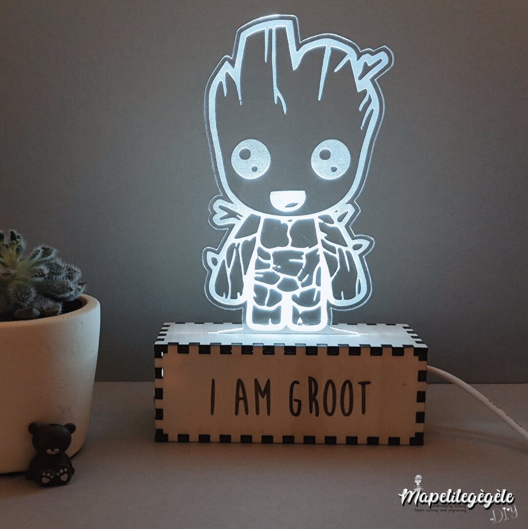 Groot Night Led Lamp, Custom Led Table Lamp, Custom Night Light, 3D ...