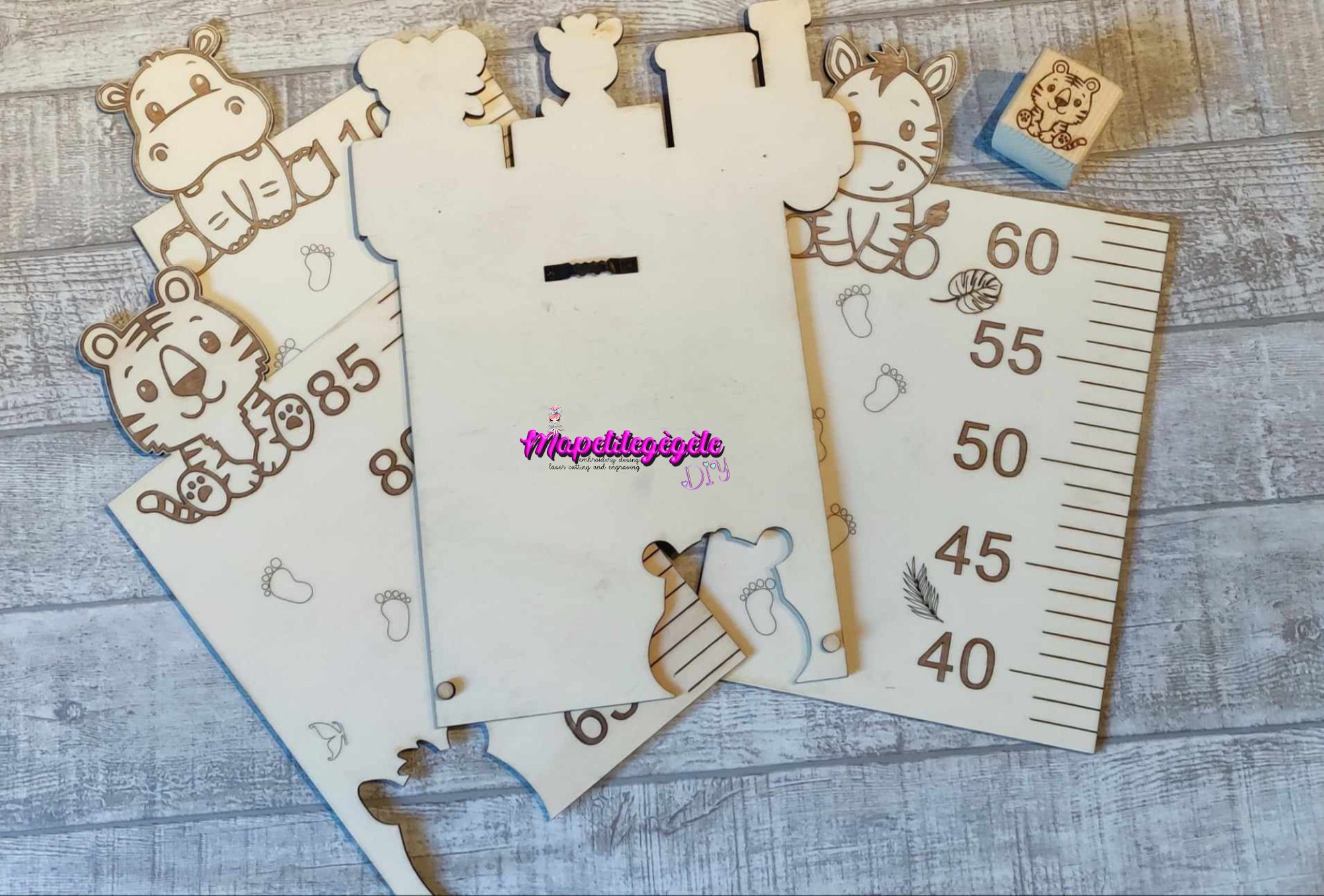 Height Chart for Children - Personalized Growth Curve - Wooden Growth ...