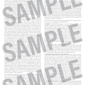 Fillable PDF Swimming Pool Construction Contract Pack for Remodeling ...