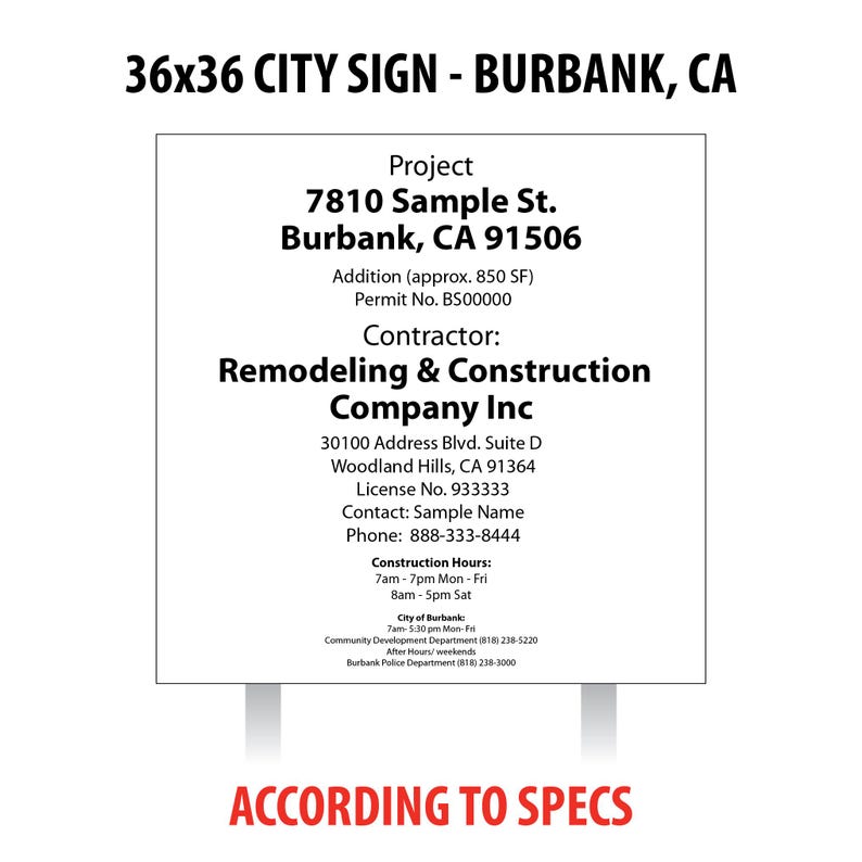 Custom City Permit Sign – 3×3 Ft Coroplast Outdoor Sign, Waterproof ...