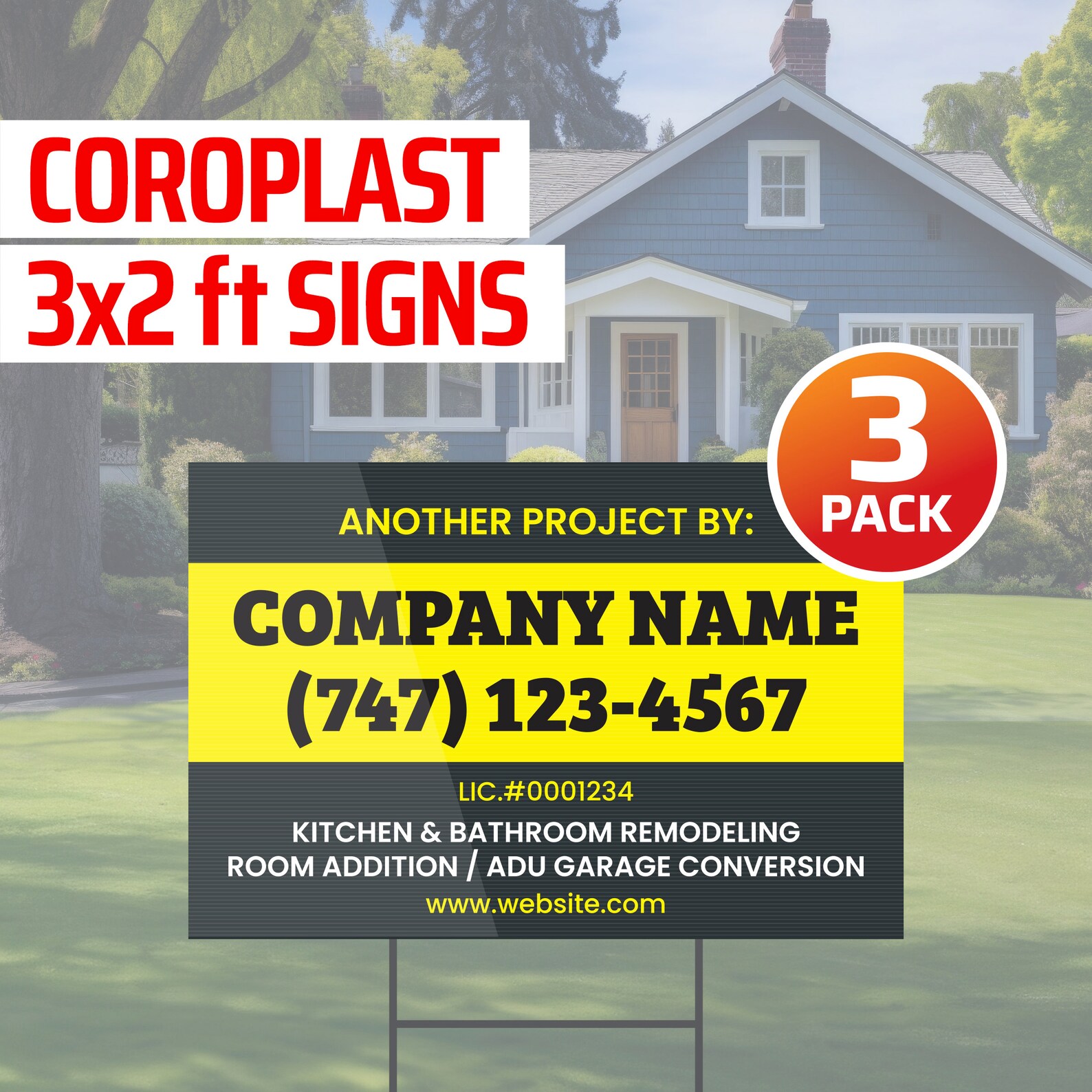Coroplast 3x2 Ft Sign (pack of 3) Double-sided Printing - Etsy
