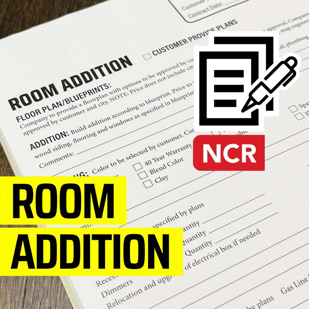ROOM ADDITION Addendum - NCR Form (pack of 10) - Etsy
