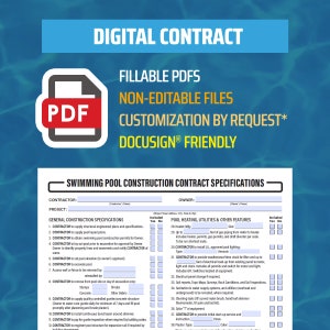 Fillable PDF Swimming Pool Construction Contract Specifications for ...