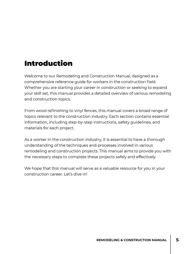 Remodeling and Construction Manual DIGITAL - Etsy