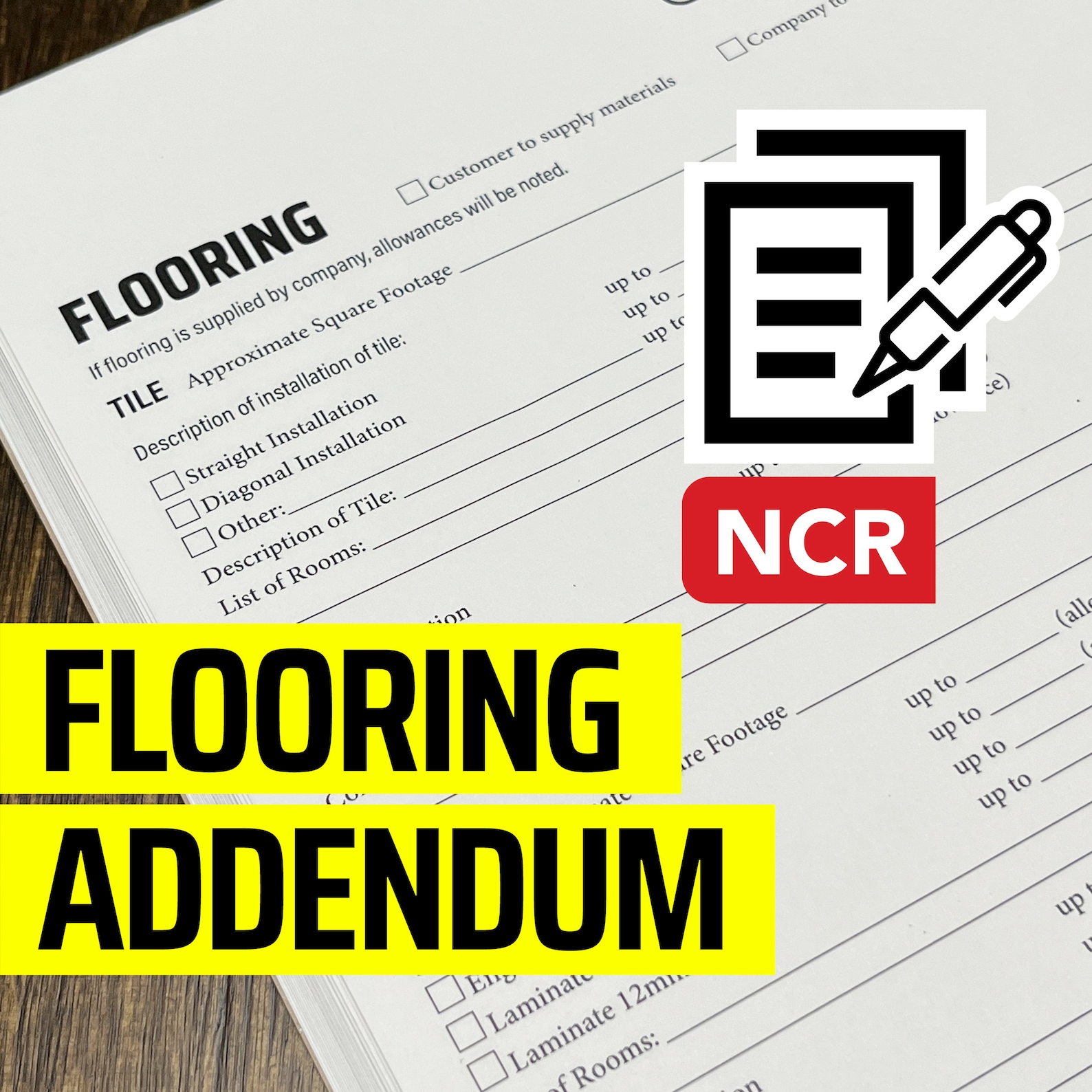 FLOORING Addendum - NCR Form (pack of 10) - Etsy