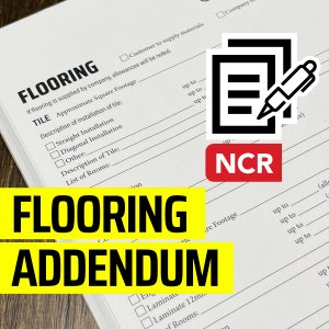 FLOORING Addendum - NCR Form (pack of 10) - Etsy
