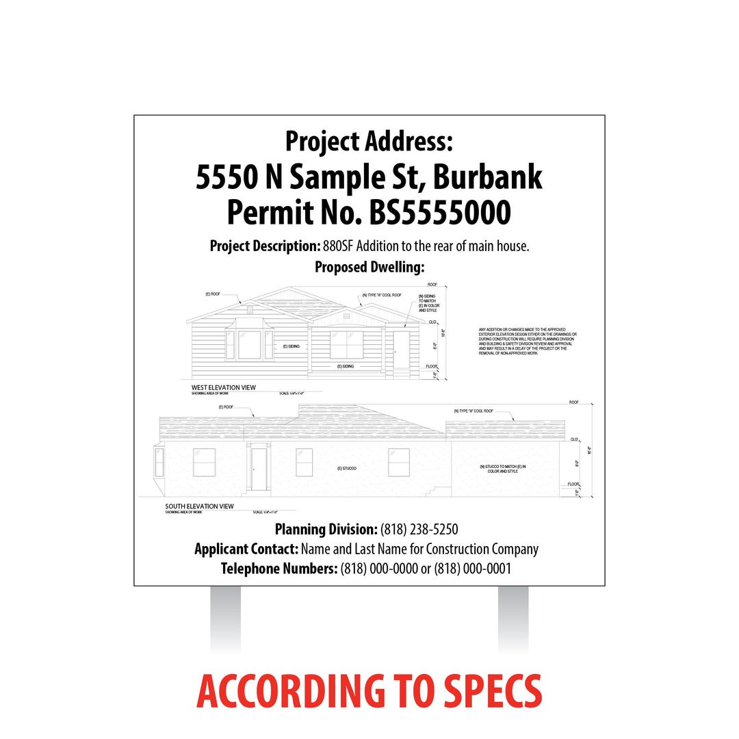 Custom 3x3 Ft Coroplast City Sign Permit - Etsy