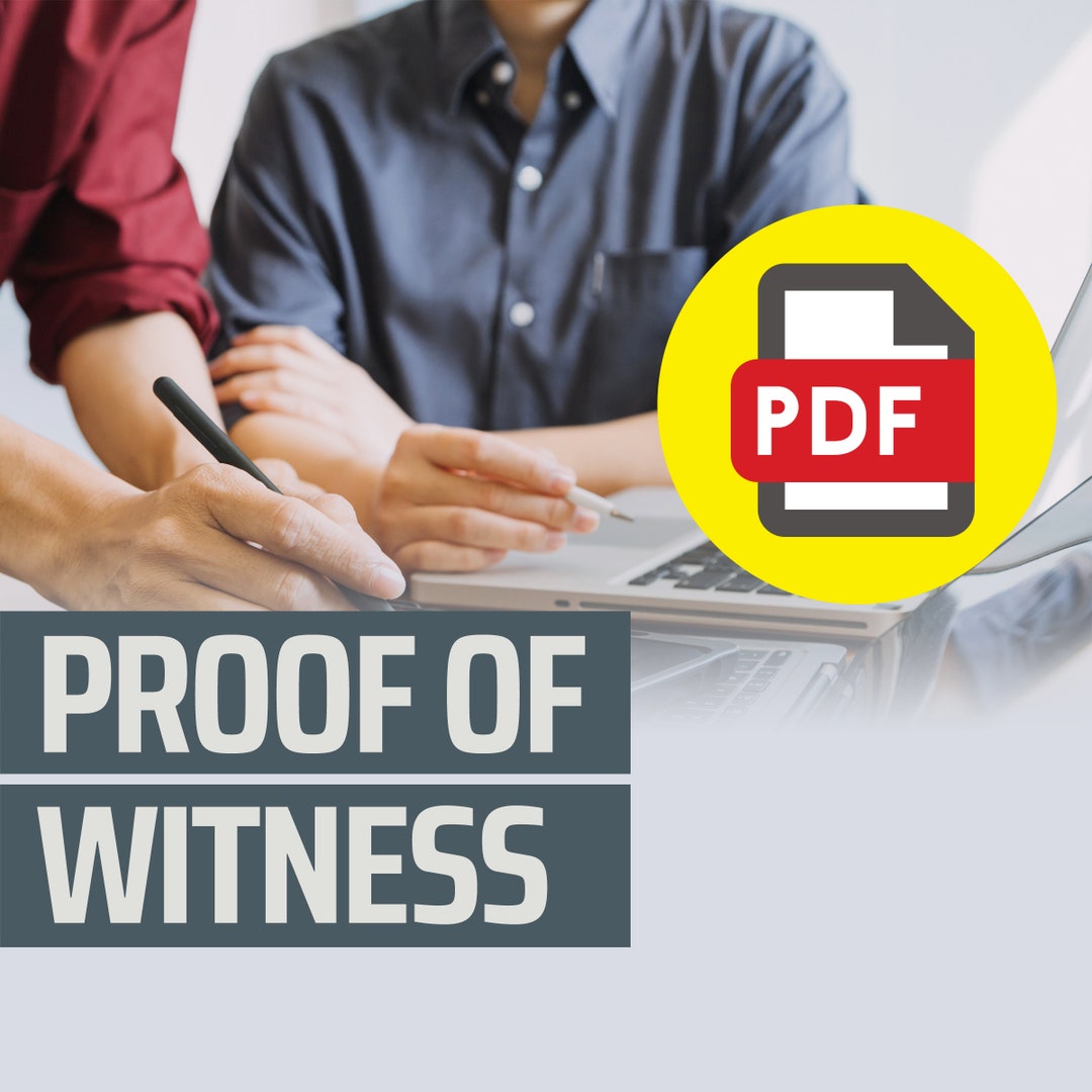 Fillable PDF Proof of Witness Form - Remodeling Contractors | Printable ...