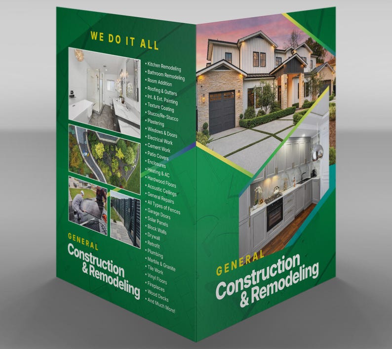 Presentation Folder Construction and Remodeling Contractors (2 Versions ...