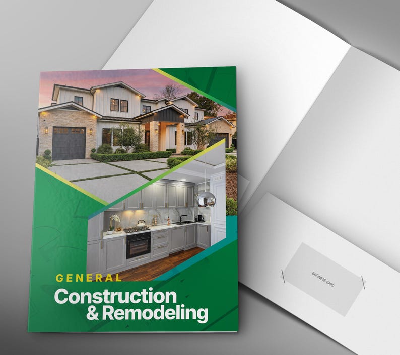 Presentation Folder Construction and Remodeling Contractors (2 Versions ...