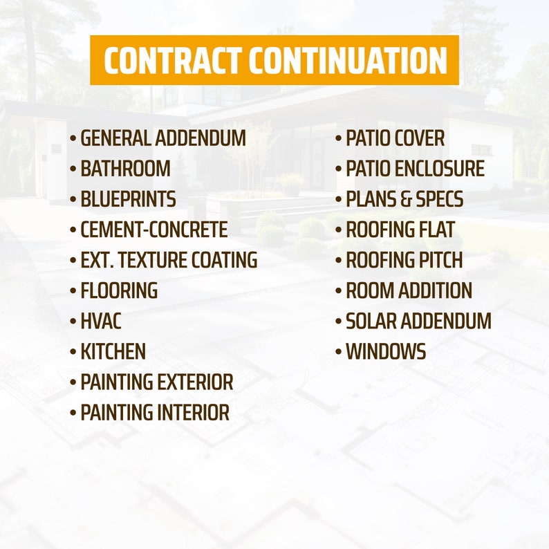 PDF 18 Addendums Forms for Construction - Etsy