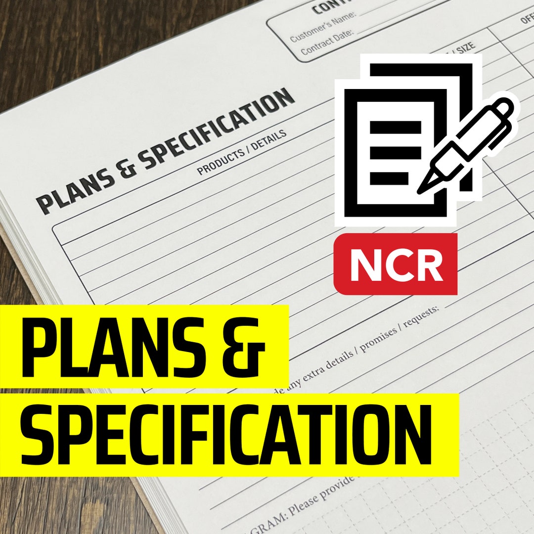 PLANS & SPECIFICATION Contract Form - Carbonless NCR Paper for Home ...
