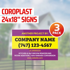 Coroplast 24x18 in Sign (pack of 3) Double-sided Printing - Etsy