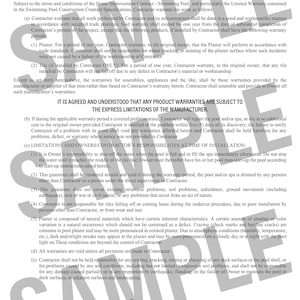 Fillable PDF Swimming Pool Construction Contract Specifications for ...