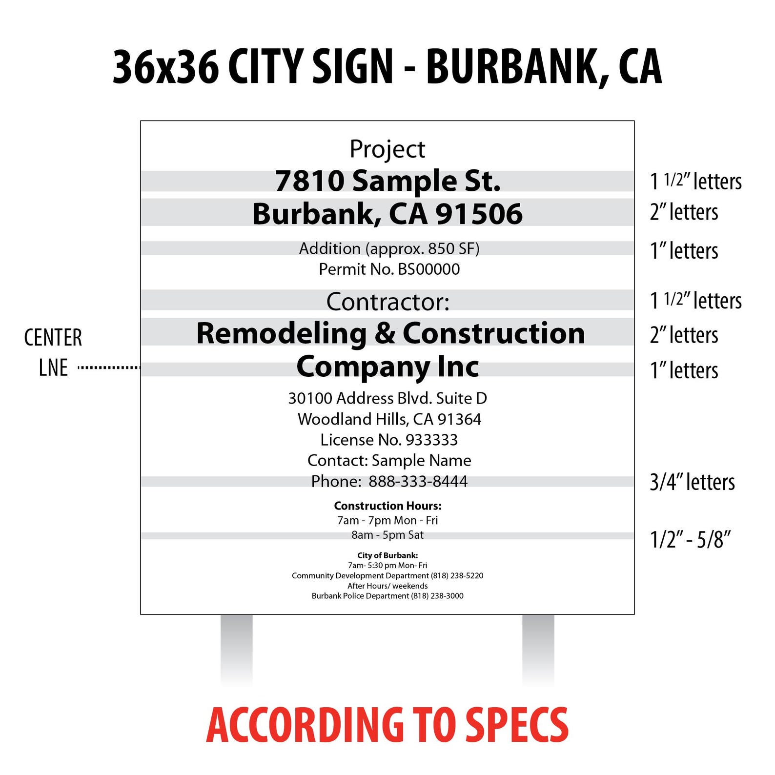 Custom City Permit Sign – 3×3 Ft Coroplast Outdoor Sign, Waterproof ...