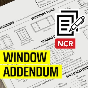 WINDOW Addendum - NCR Form (pack of 10) - Etsy