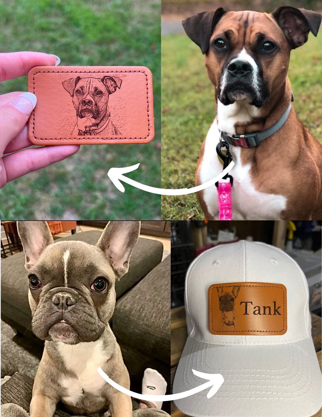 Custom Leather Patch Pet Hat Using Pet Photo Personalized Dog Hat ...