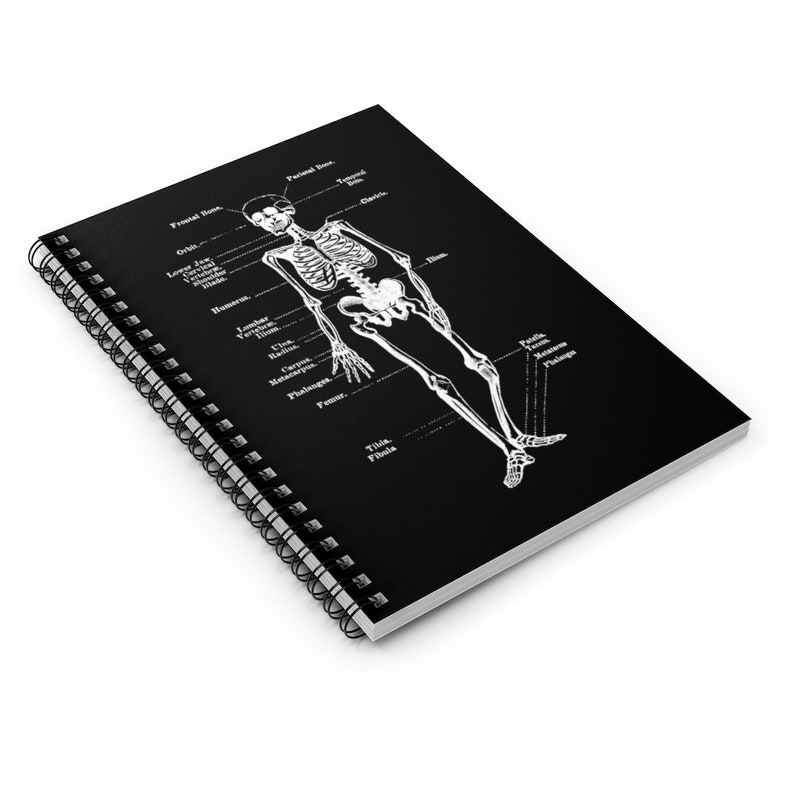 Skeleton Diagram Spiral Notebook Ruled Line // Skeleton Notebook - Etsy