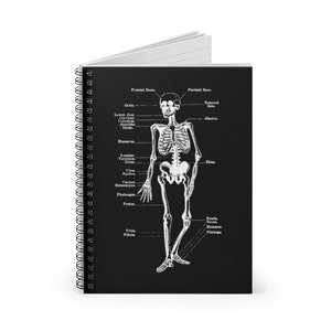 Skeleton Diagram Spiral Notebook Ruled Line // Skeleton Notebook - Etsy