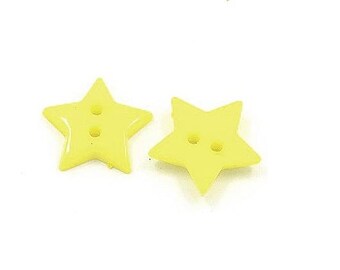 Yellow Star Buttons - Etsy