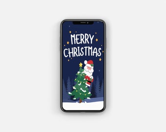 Merry Christmas Wallpaper - Etsy