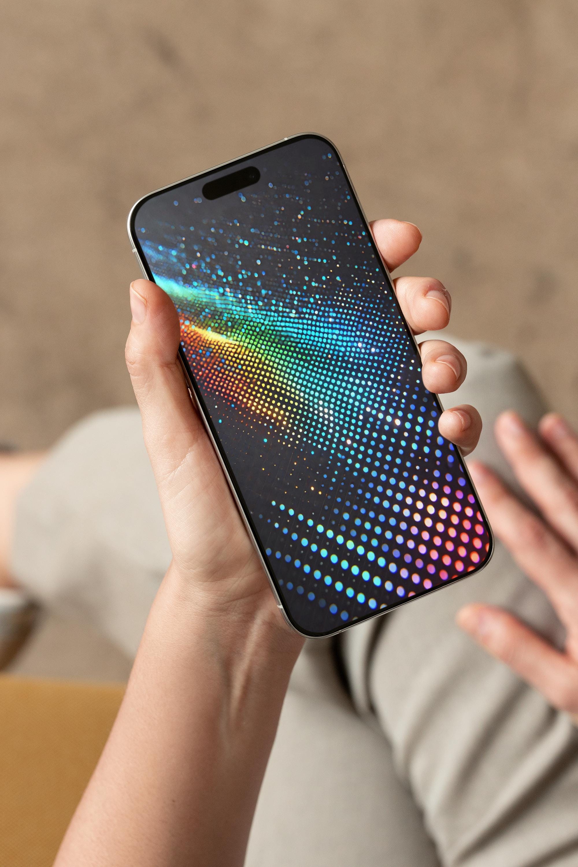 Rainbow Pixel Smartphone Wallpaper: Luminous Lock Screen (digital ...