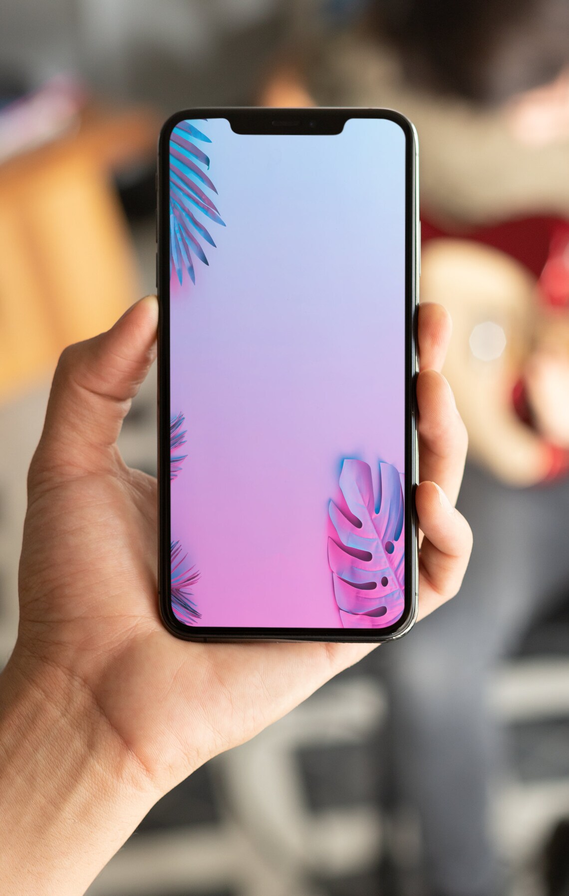 Neon Leaves iPhone Wallpaper / Abstract / Phone Lock Screen ...