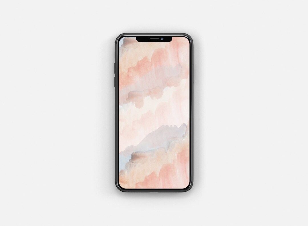 Pastel Peach Watercolor iPhone Wallpaper / Abstract / iPhone Lock ...