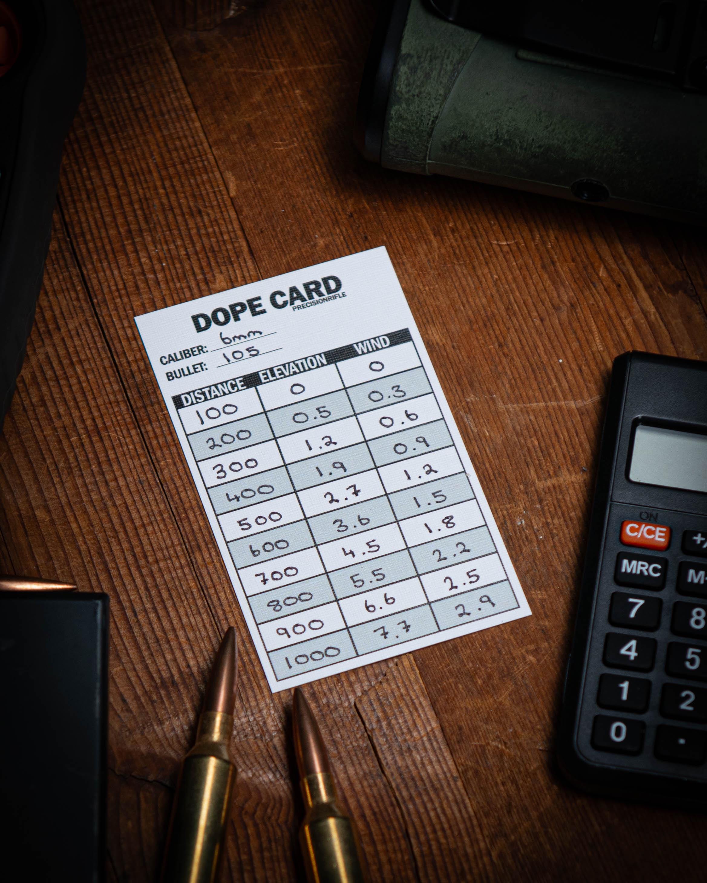 Long Range Shooting DOPE Card X 3 - Paper Data Card for Precision ...