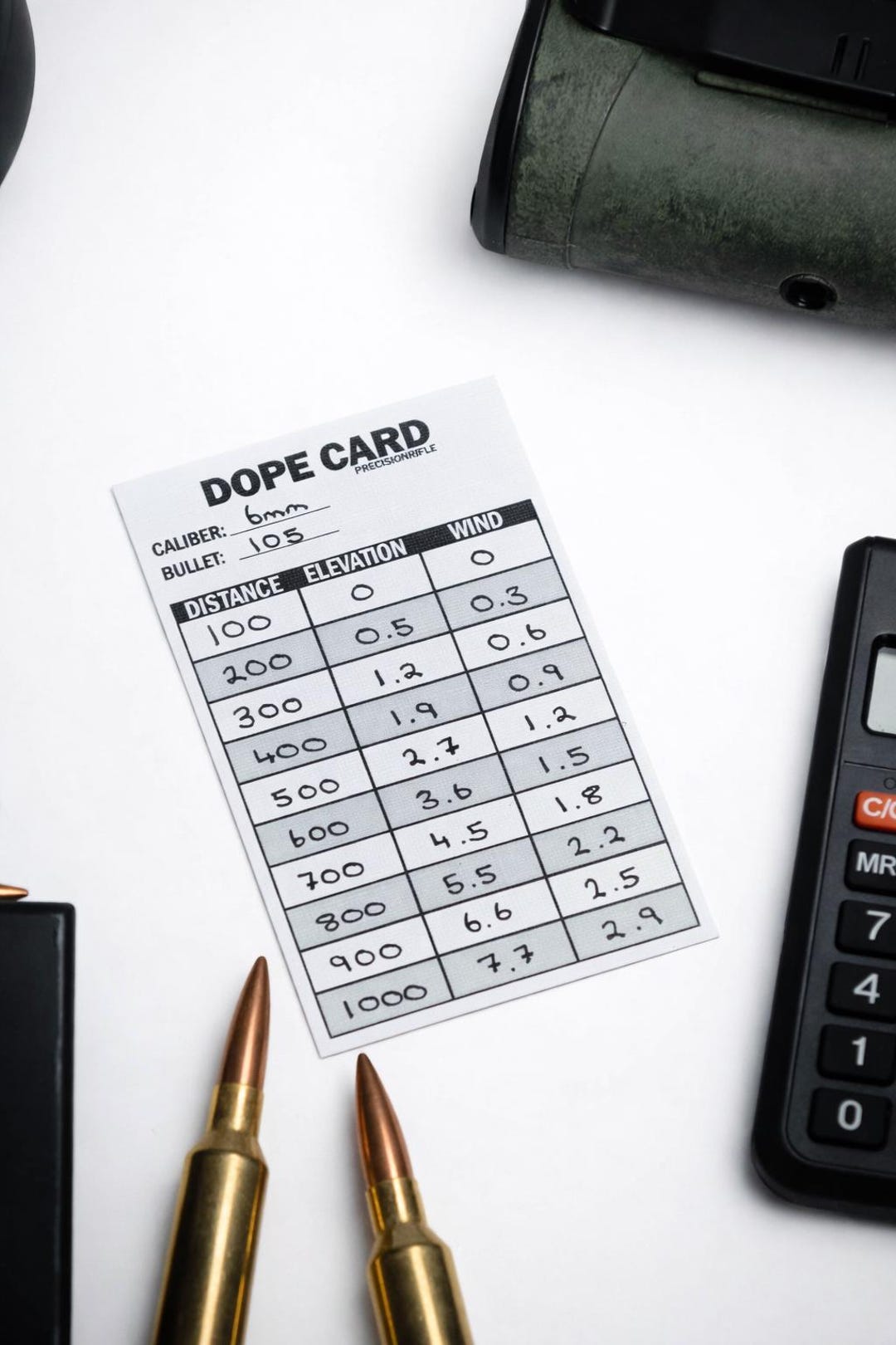 Long Range Shooting DOPE Card X 3 - Paper Data Card for Precision ...