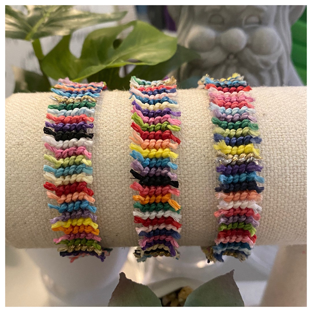 Recycled Mini Rag Rug Friendship Bracelet - Etsy