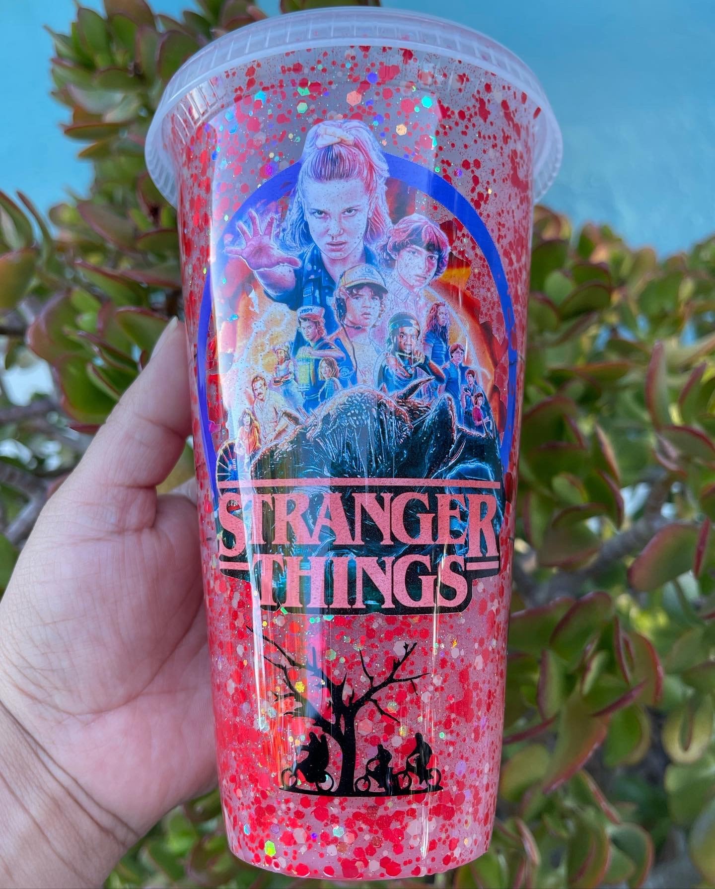 Stranger Things Starbucks Cold glitter Color Can Be Change - Etsy