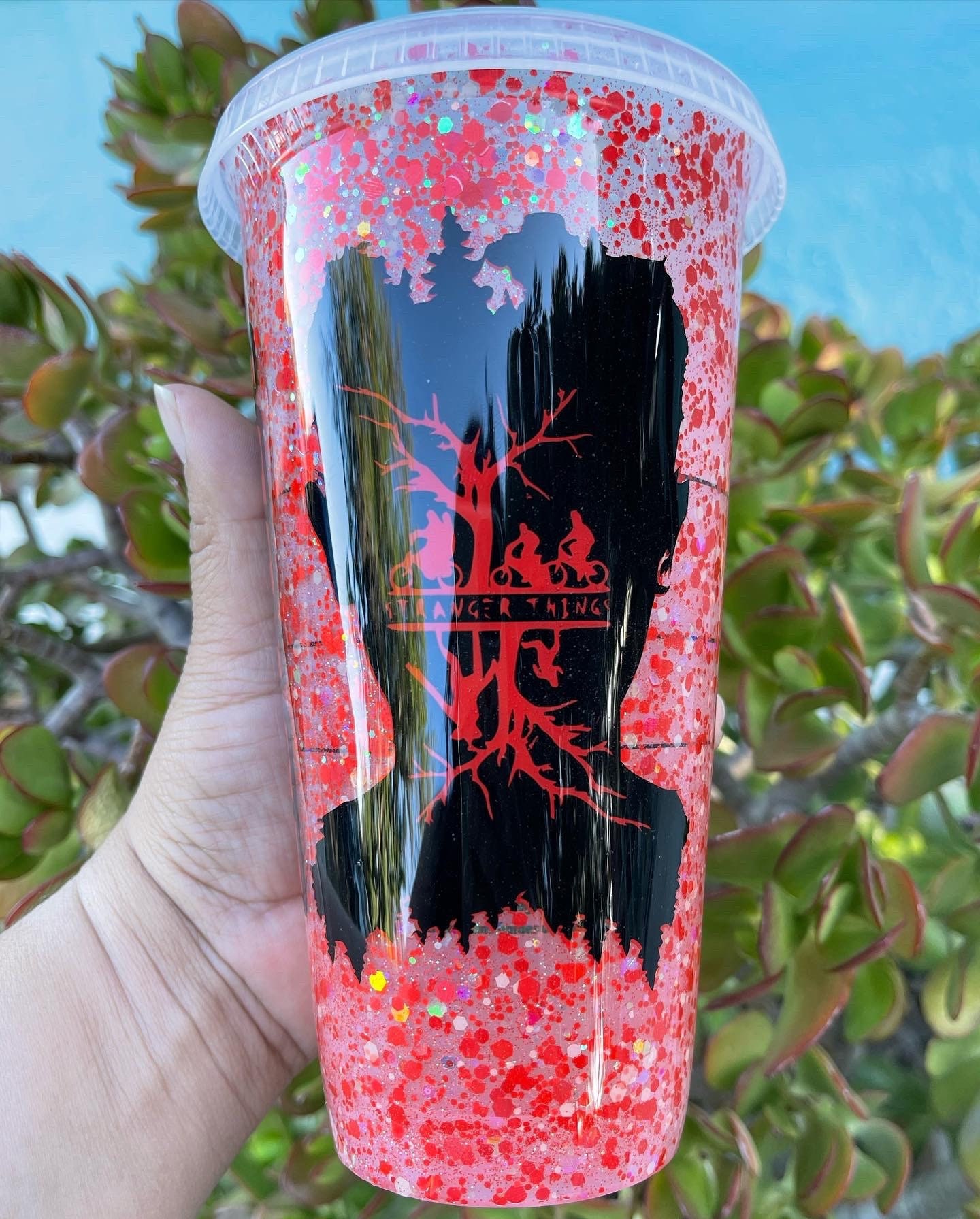 Stranger Things Starbucks Cold glitter Color Can Be Change - Etsy