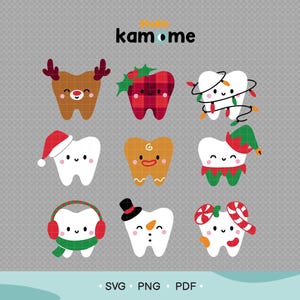 Christmas Dental Bundle SVG, Dentist Christmas Gift, Cute Christmas ...