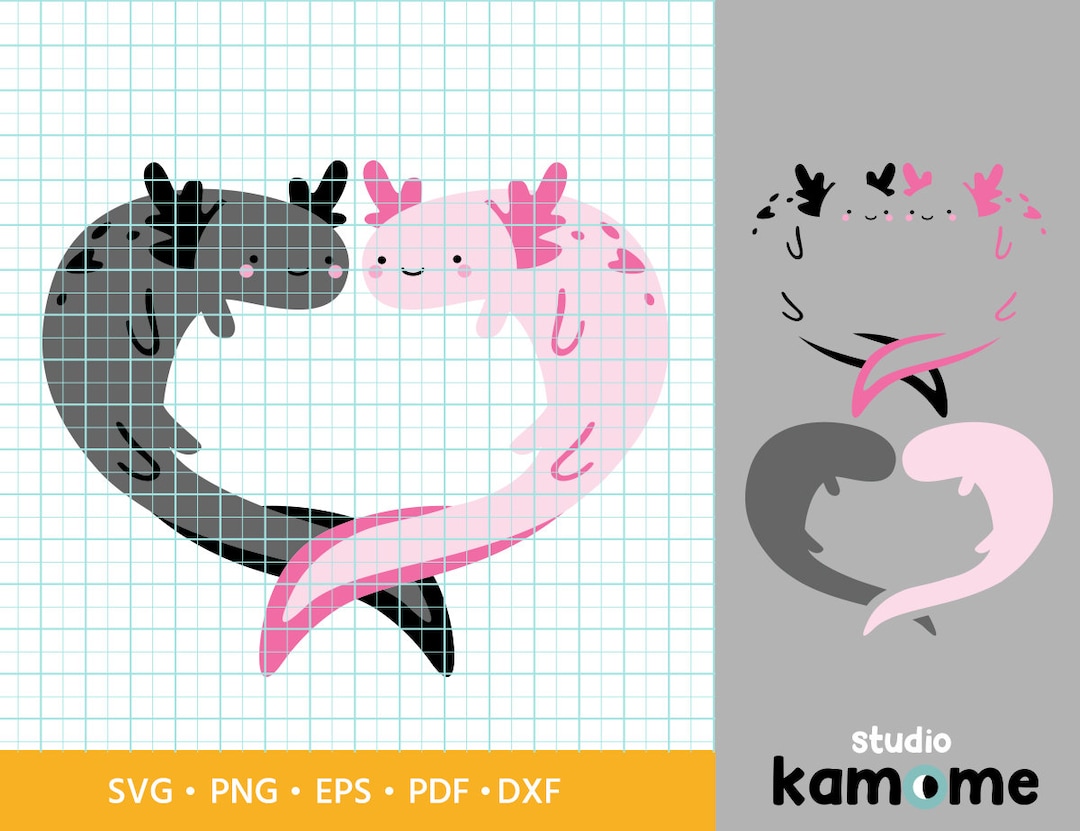 Axolotl SVG, Valentines Day SVG, Axolotl PNG, Axolotl Heart, Cute ...