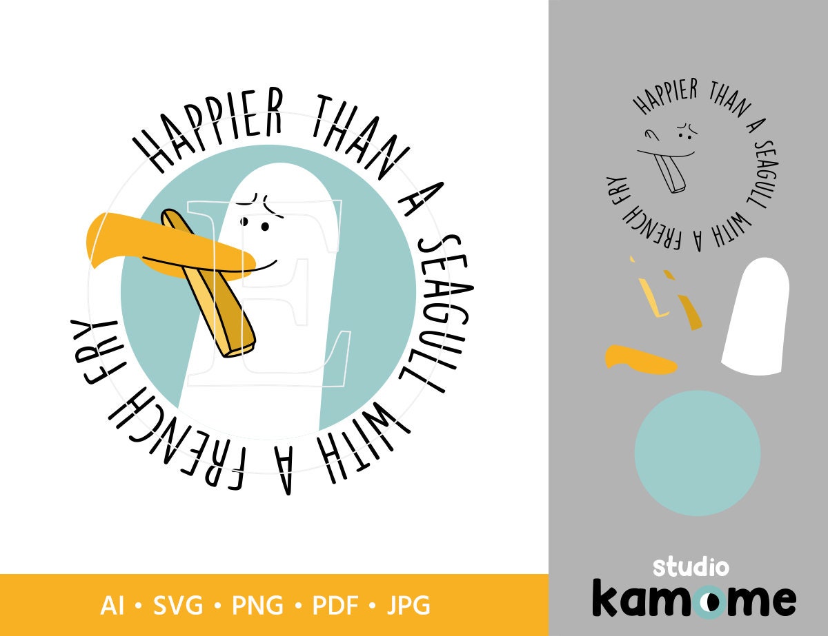 Seagull French Fries SVG, Seaguul Mine, Seagull Cut File, Sublimation ...