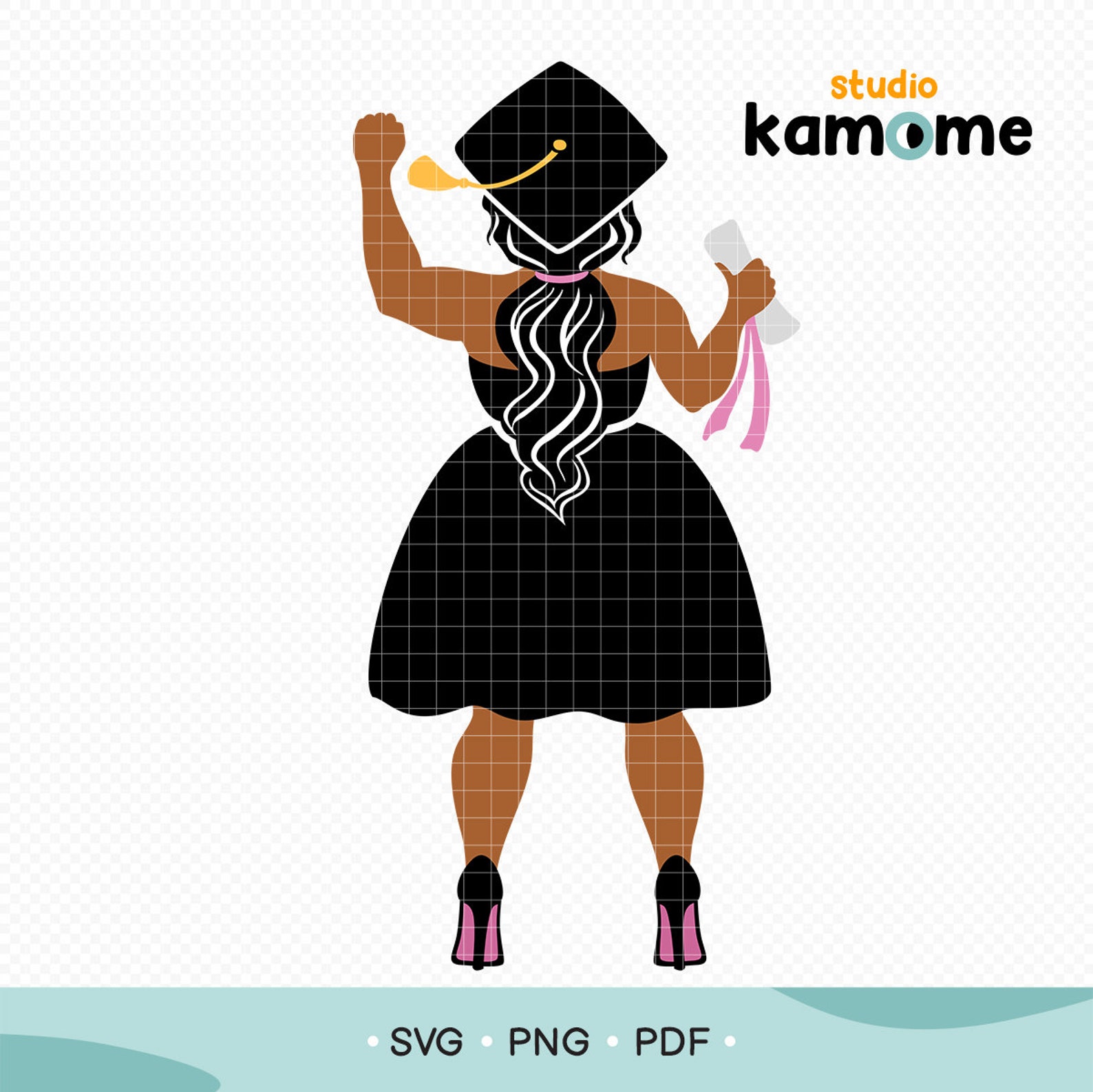 Black Curvy Girl Graduation SVG, African American Graduation Girl Svg ...