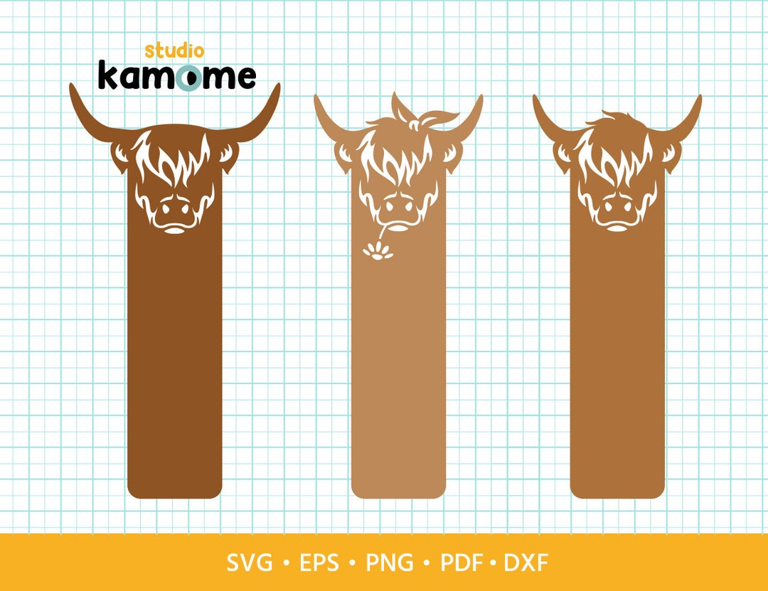 Highland Cow SVG, Bookmark Highland Cow Svg, Bookmark Template Bundle ...