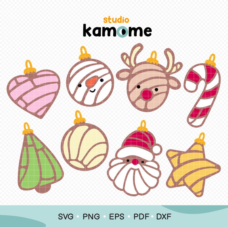 Christmas Conchas Bundle SVG, Christmas Pan Dulce PNG, Layered Cricut ...