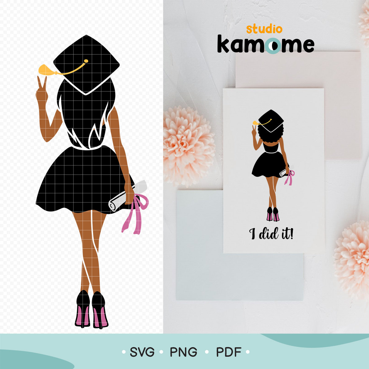 Black Girl Graduation SVG, African American Graduation Girl Svg, Senior ...