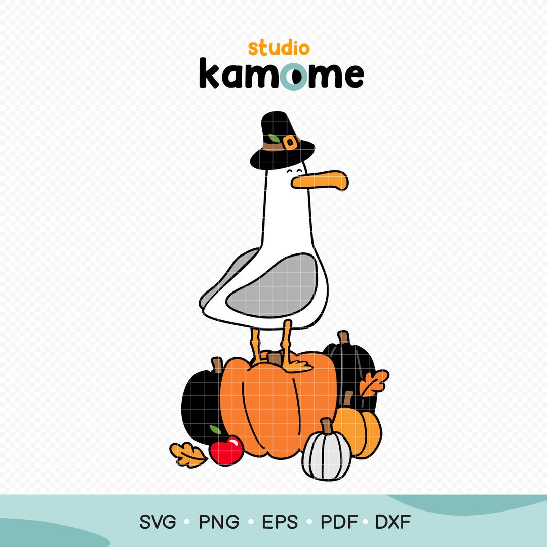 Seagull Fall Thanksgiving SVG, Thanksgiving PNG, Seagull Cut File ...