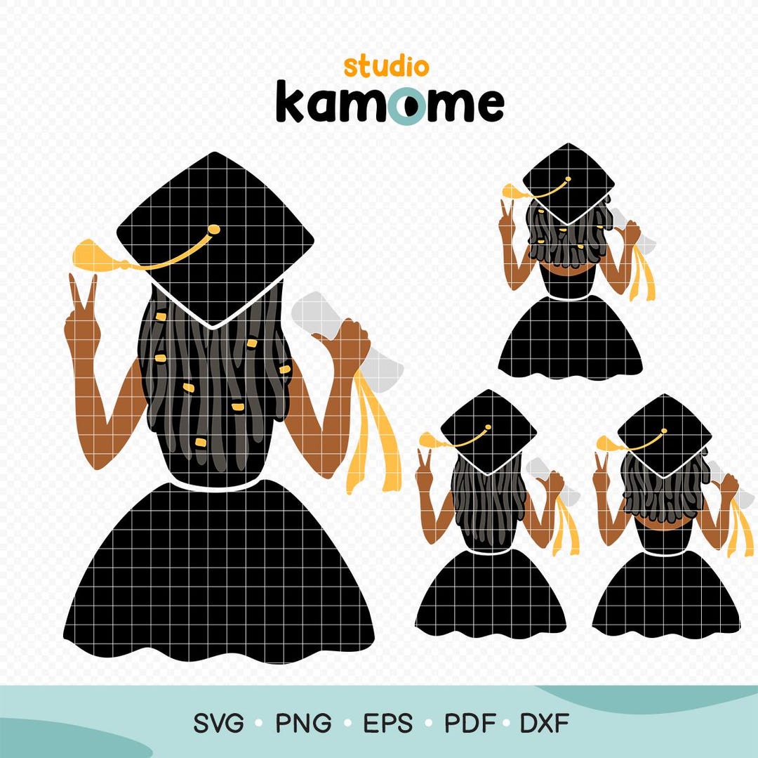 Black Locs Girl Graduation SVG, African American Graduation Girl Svg ...