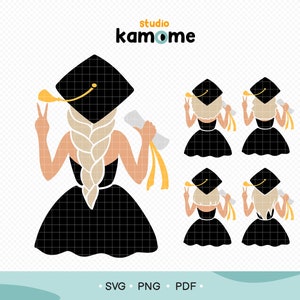 Graduation Svg, Grad Blond Girl Svg, Graduation PNG, Graduation ...