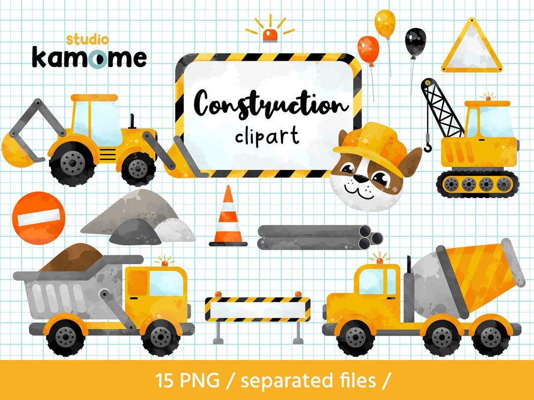 Construction PNG, Watercolor Construction Clipart, Construction ...