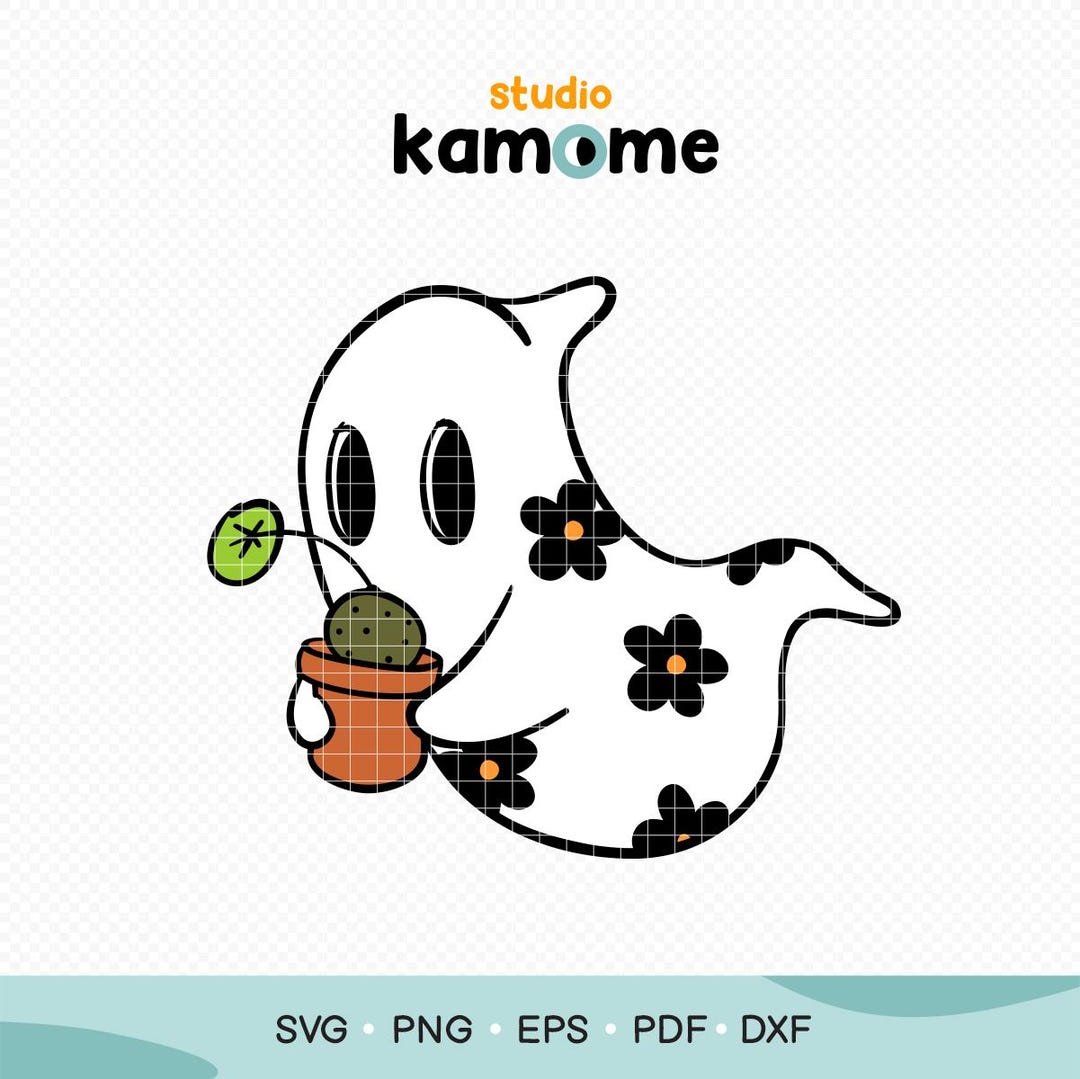 Cute Ghost Plan Svg , Halloween Ghost Palnt SVG, Ghost Plant Png ...