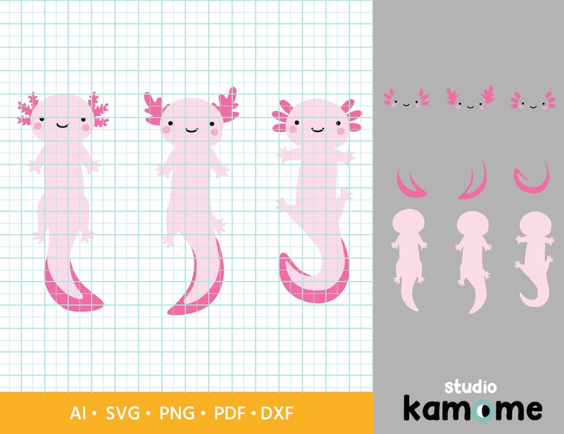Axolotl SVG Axolotl PNG Cute Axolotl Cut File Three - Etsy Australia