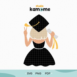 Graduation Svg, Grad Blond Girl Svg, Graduation PNG, Graduation ...