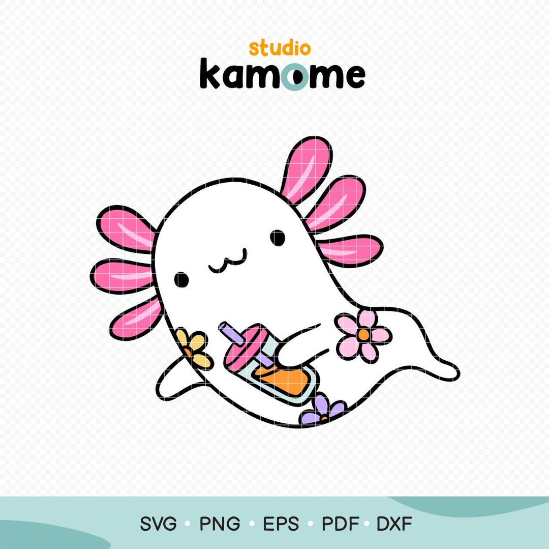 Halloween Axolotl Ghost SVG, Halloween Axolotl PNG, Cute Axolotl Cut ...